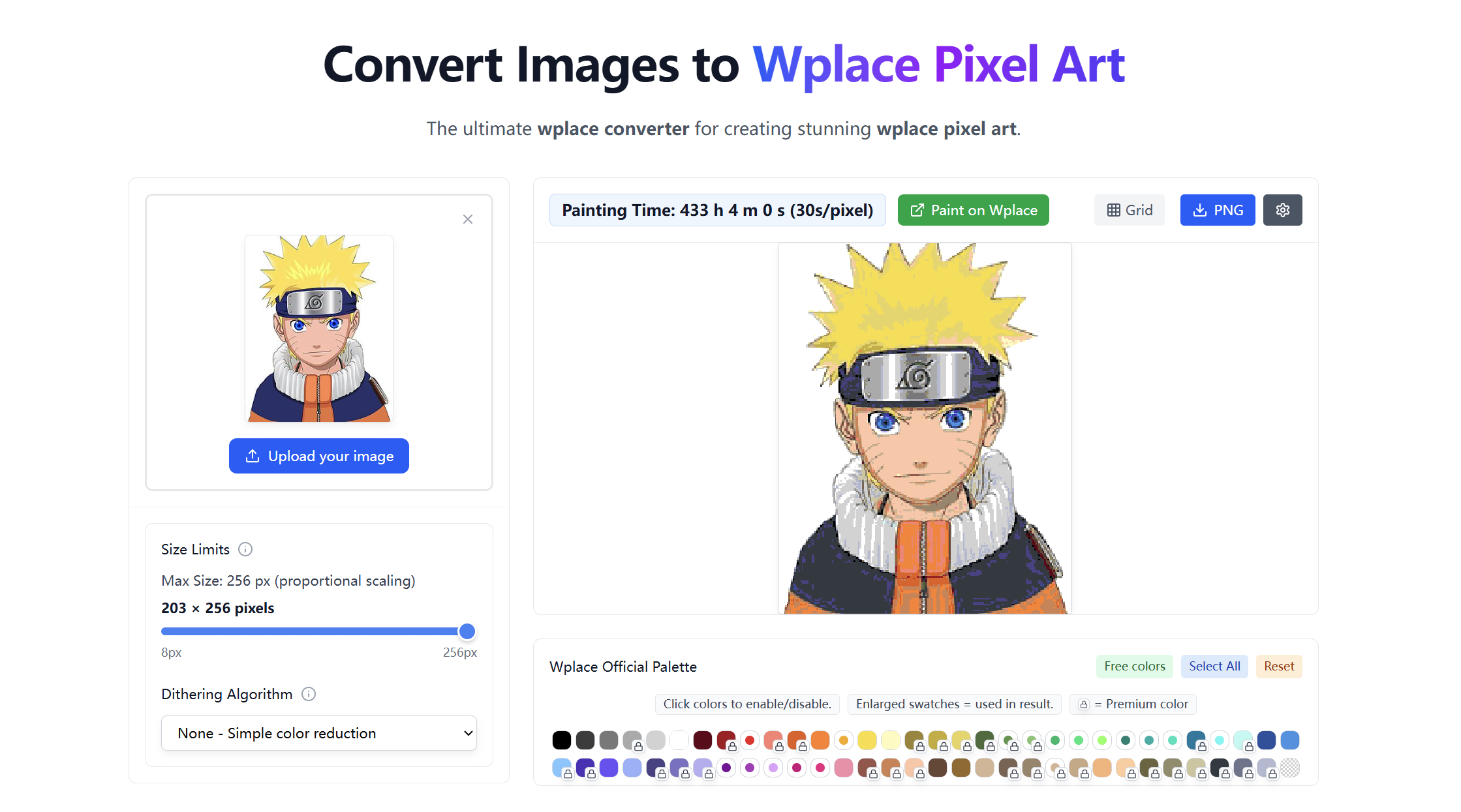 如何使用 Wplace Converter - 将任何图像转换为完美像素艺术 | 免费Wplace在线图像转像素艺术工具
